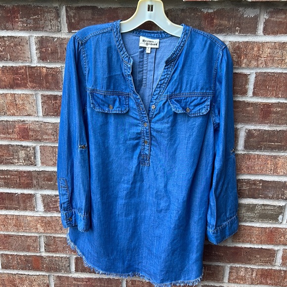 Hester & Orchard | Tops | Hester Orchard Ladies S Jean Shirt Wbutton ...
